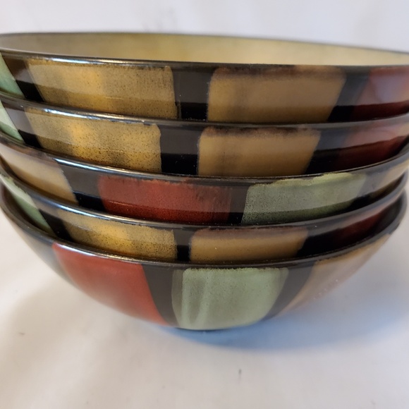 Sango | Dining | Sango Flair Black Stoneware China Bowls Set Of 5 ...